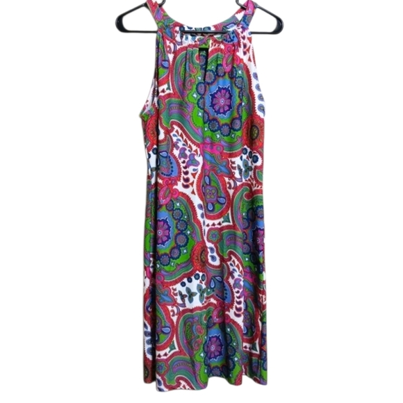 Jude Connally | Dresses | Jude Connally Red Green Paisley Stretch Nylon ...